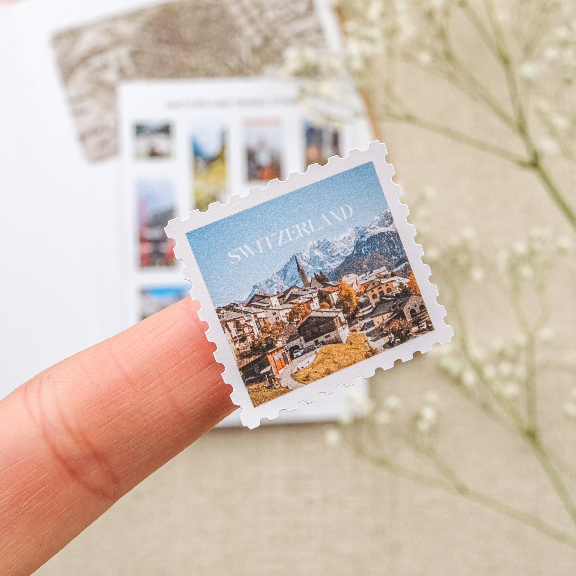 Swiss Stamp Stickers Travel Journal Switzerland Stamps Set Stickers for ...