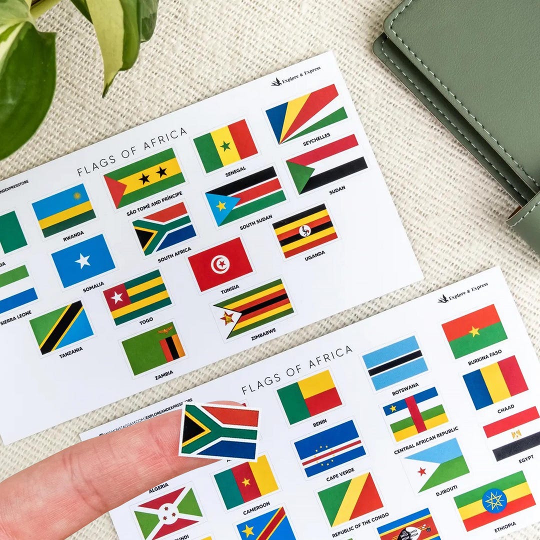 Africa Flag Stickers, African Countries Flag Stickers, World Flag ...