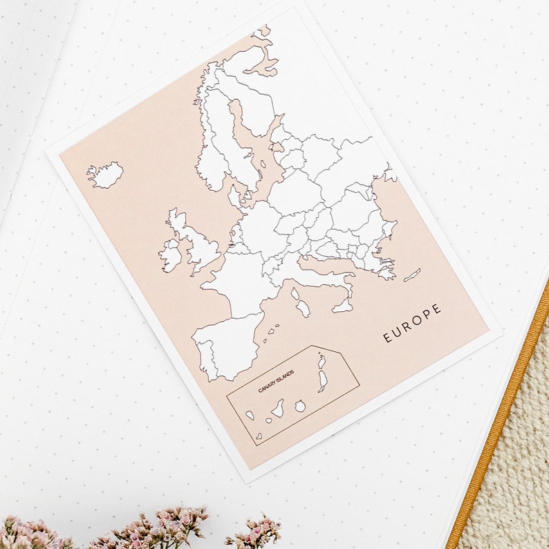 Map of Europe Sticker to Color Visited Countries Map Europe Travel ...