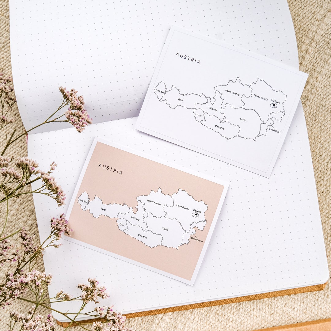 Austria Travel Tracker Map Sticker to Color the Austrian States I've ...