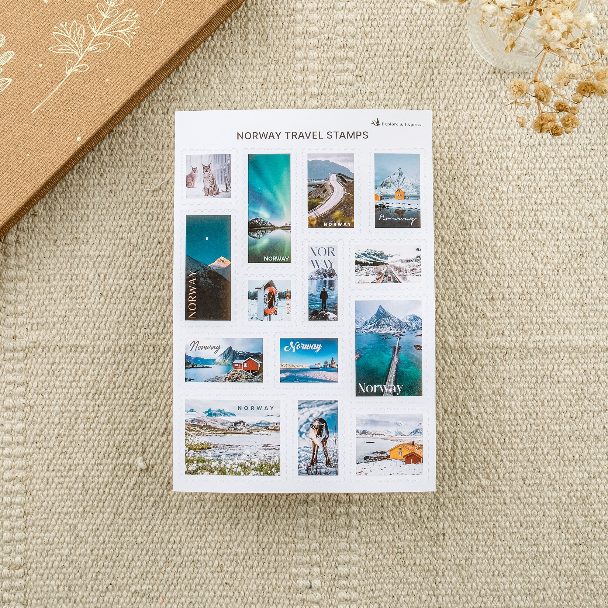 Norway Stickers - Decorative Stamp Stickers for Crafts and Journals ...