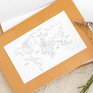 World Map Sticker to Track Places I've Traveled Map Tracker Sticker for ...