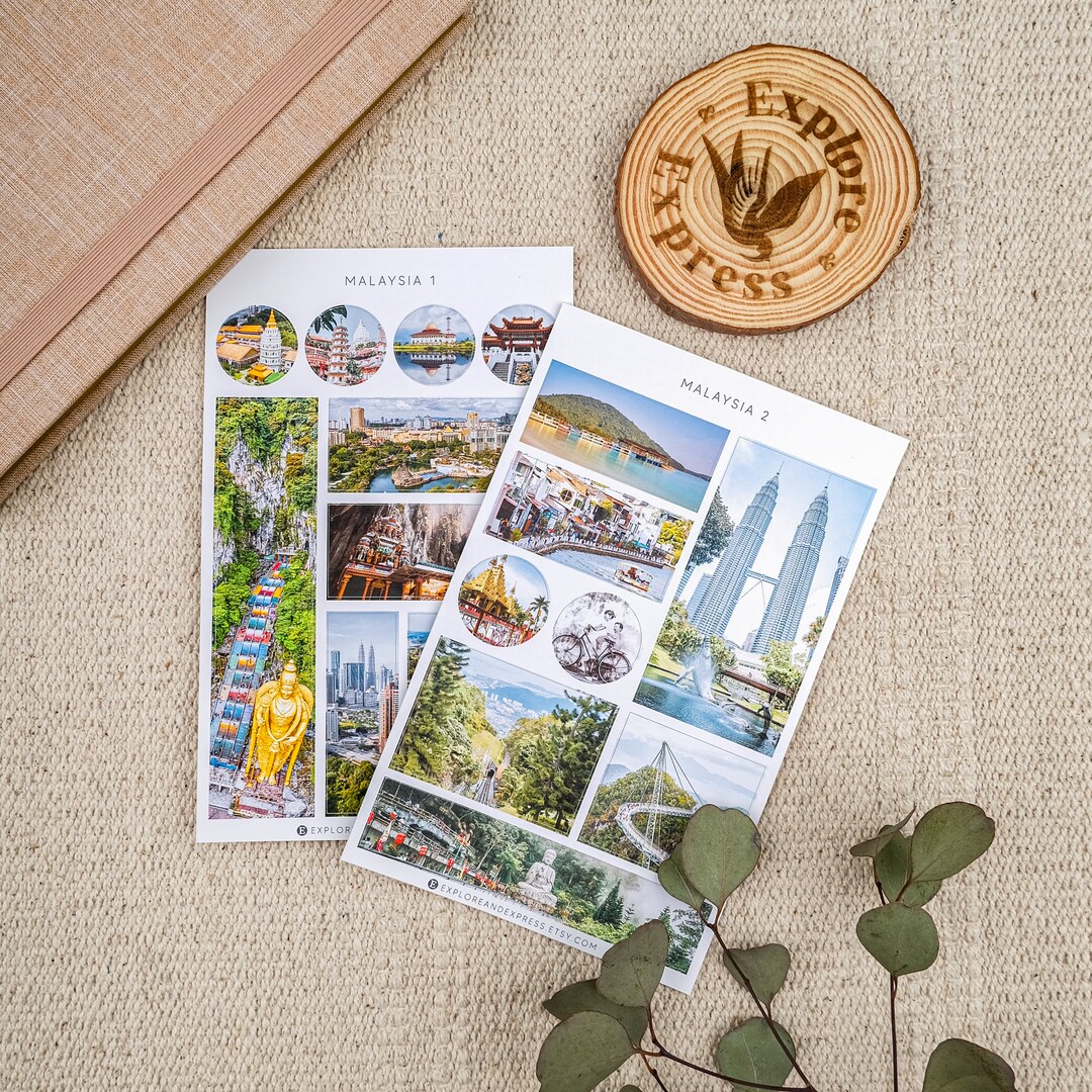 Malaysia Stickers, Travel Stickers, Travel Journal Stickers, Landmark ...