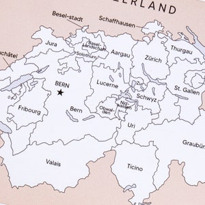 Switzerland Travel Tracker Map Sticker. Coloring Swiss Map Sticker ...