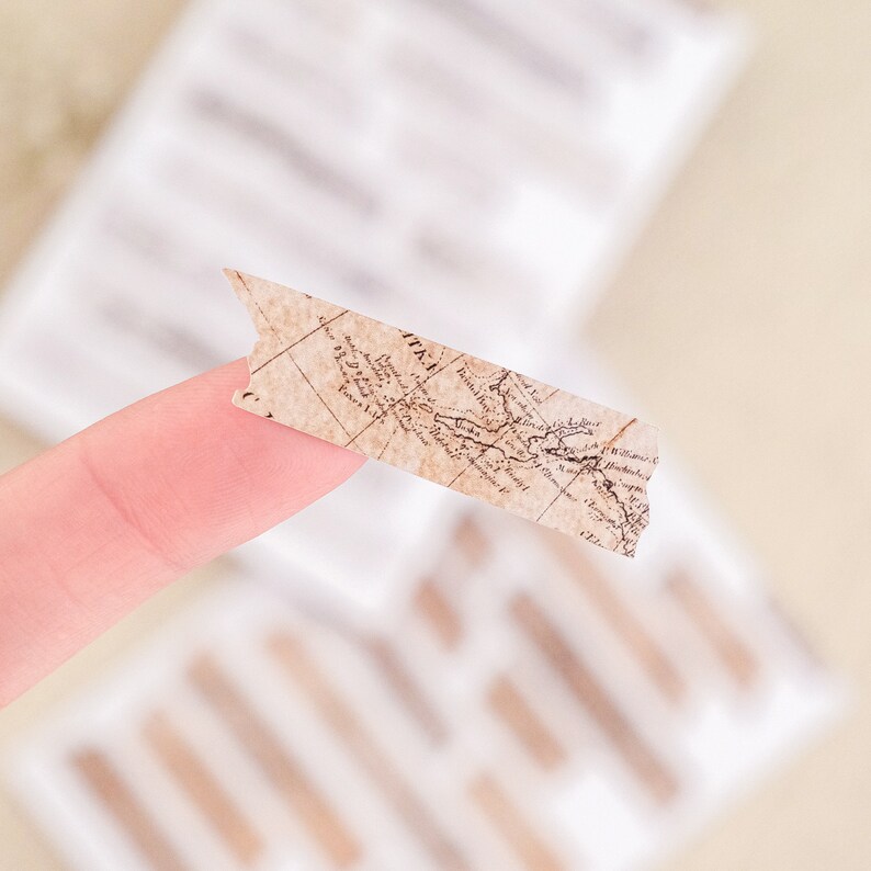 Vintage Map Washi Strips Stickers World Map Washi Tape for - Etsy
