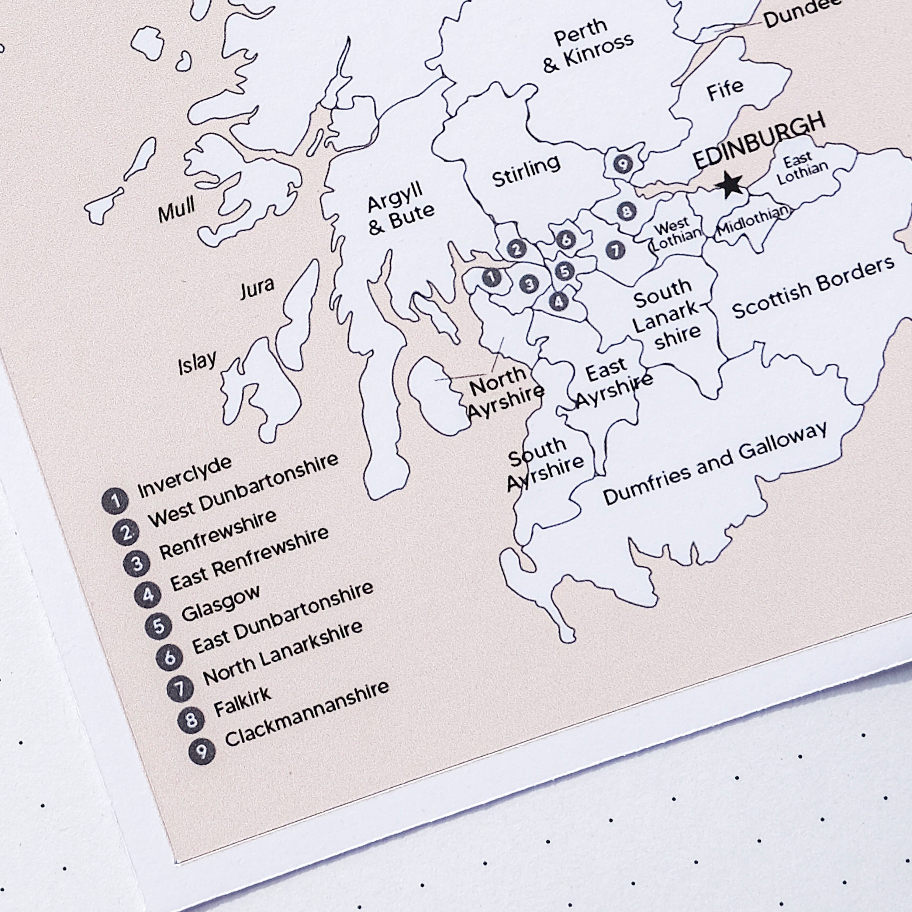 Scotland Travel Tracker Map Sticker for Couples for Travel Planner and ...