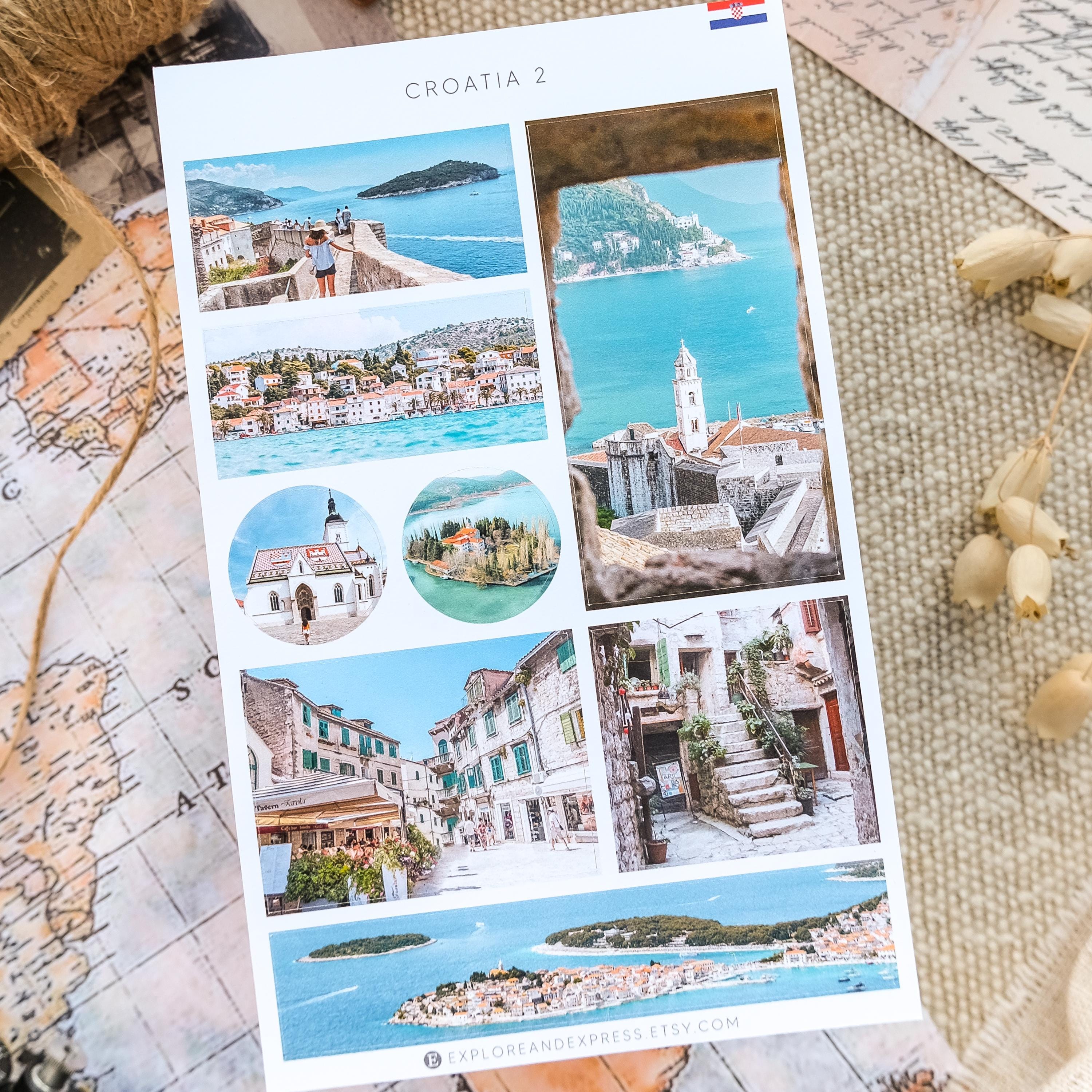 Croatia Stickers | Croatian Landmarks | Travel Journal Stickers ...