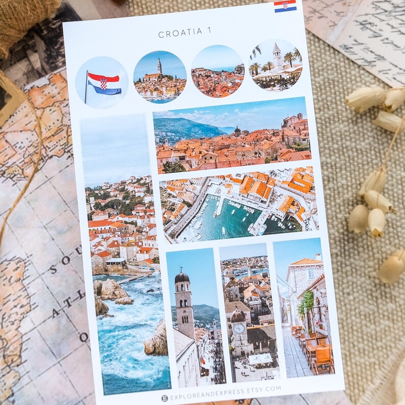 Croatia Stickers | Croatian Landmarks | Travel Journal Stickers ...