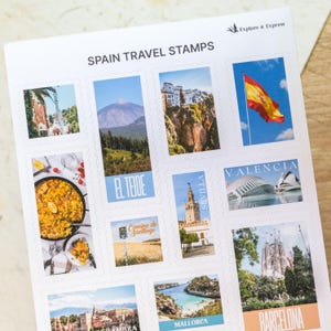 Spain Travel Stamp Stickers – Spanish Landmark Stickers, Spain Journal ...