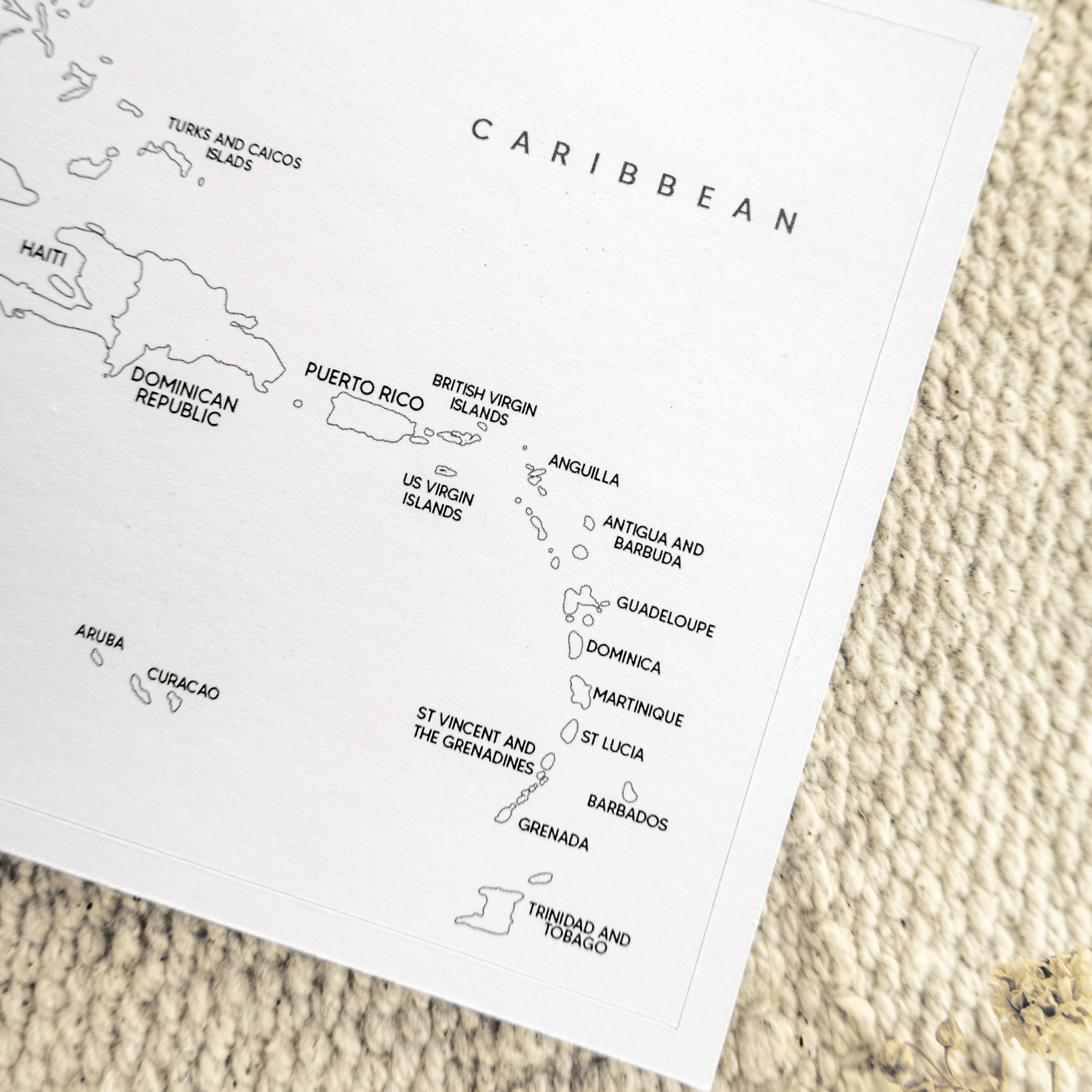 Caribbean Islands Map, Travel Map Sticker, Travel Journal, Caribbean ...
