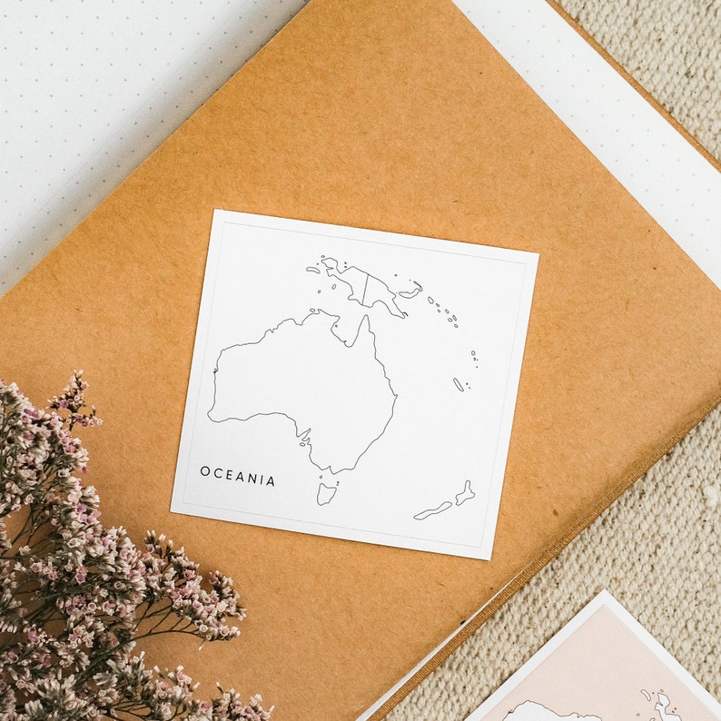 Oceania Color in Map Sticker of Oceania Travel Map Stickers for ...