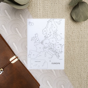Map of Europe Sticker to Color Visited Countries Map Europe Travel ...