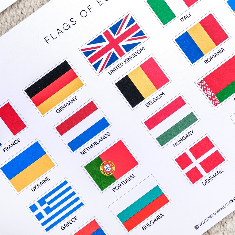 Europe Flag Stickers, Country Flags Stickers, Countries of Europe Flags ...