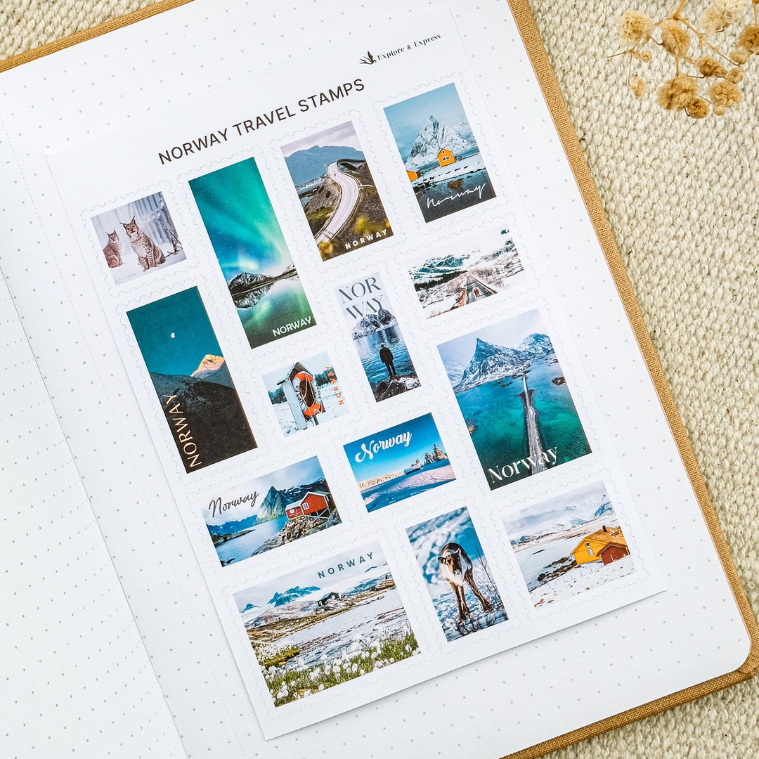 Norway Stickers - Decorative Stamp Stickers for Crafts and Journals ...