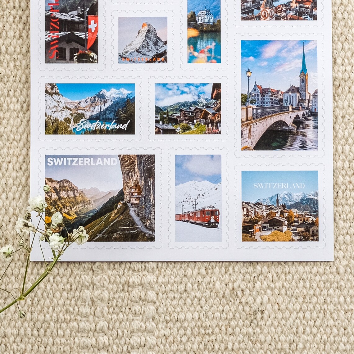 Swiss Stamp Stickers Travel Journal Switzerland Stamps Set Stickers for ...
