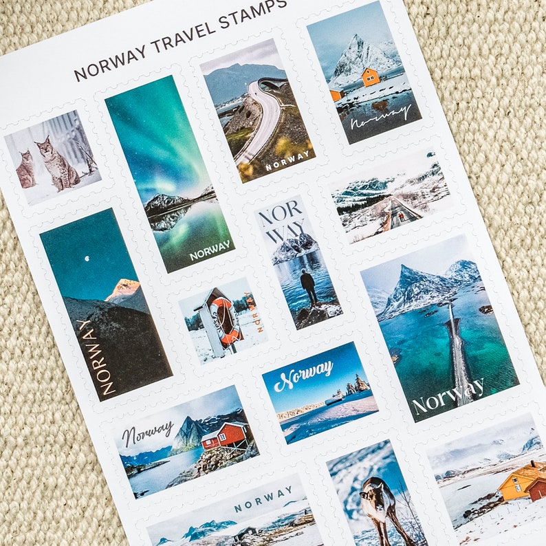 Norway Stickers - Decorative Stamp Stickers for Crafts and Journals ...