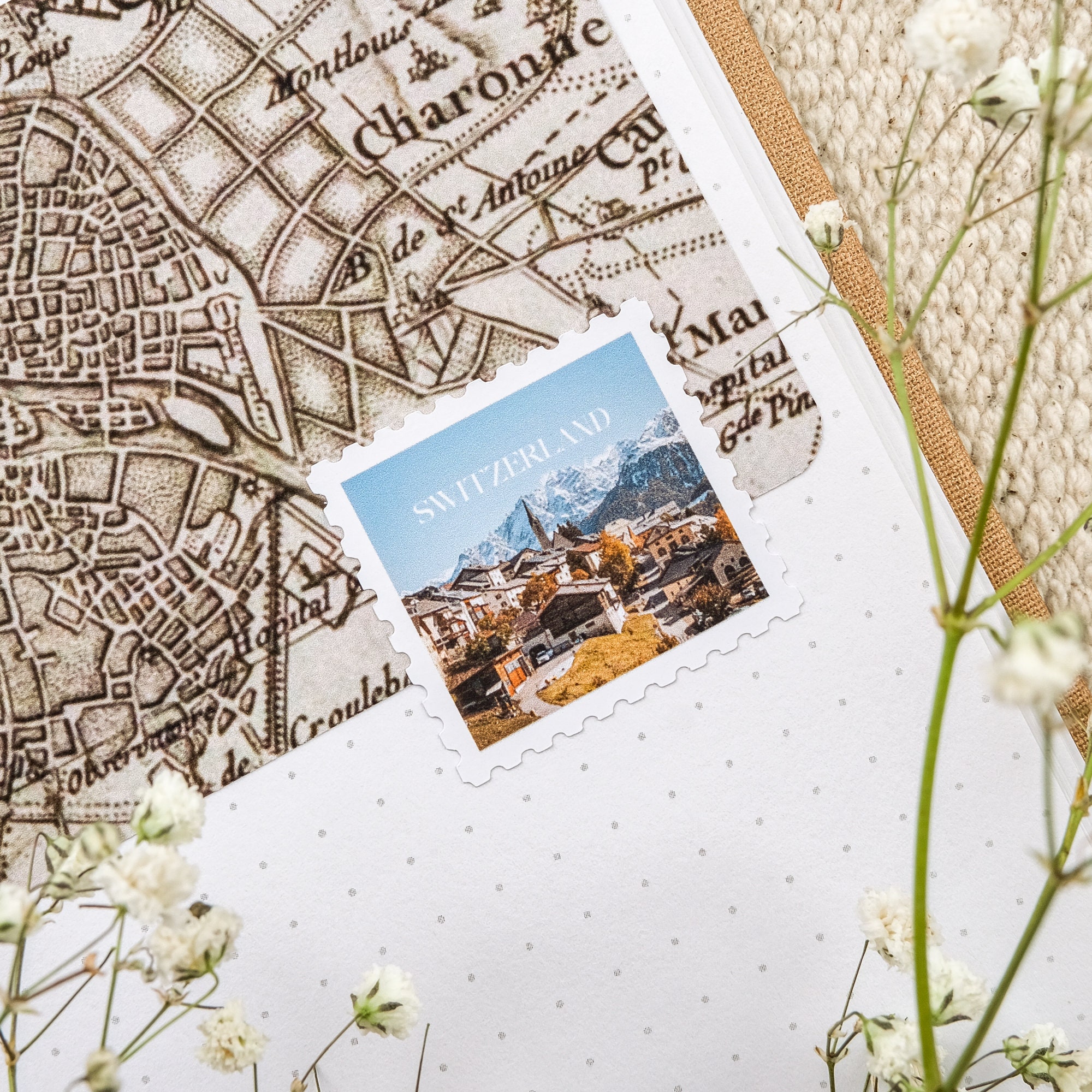 Swiss Stamp Stickers Travel Journal Switzerland Stamps Set Stickers for ...