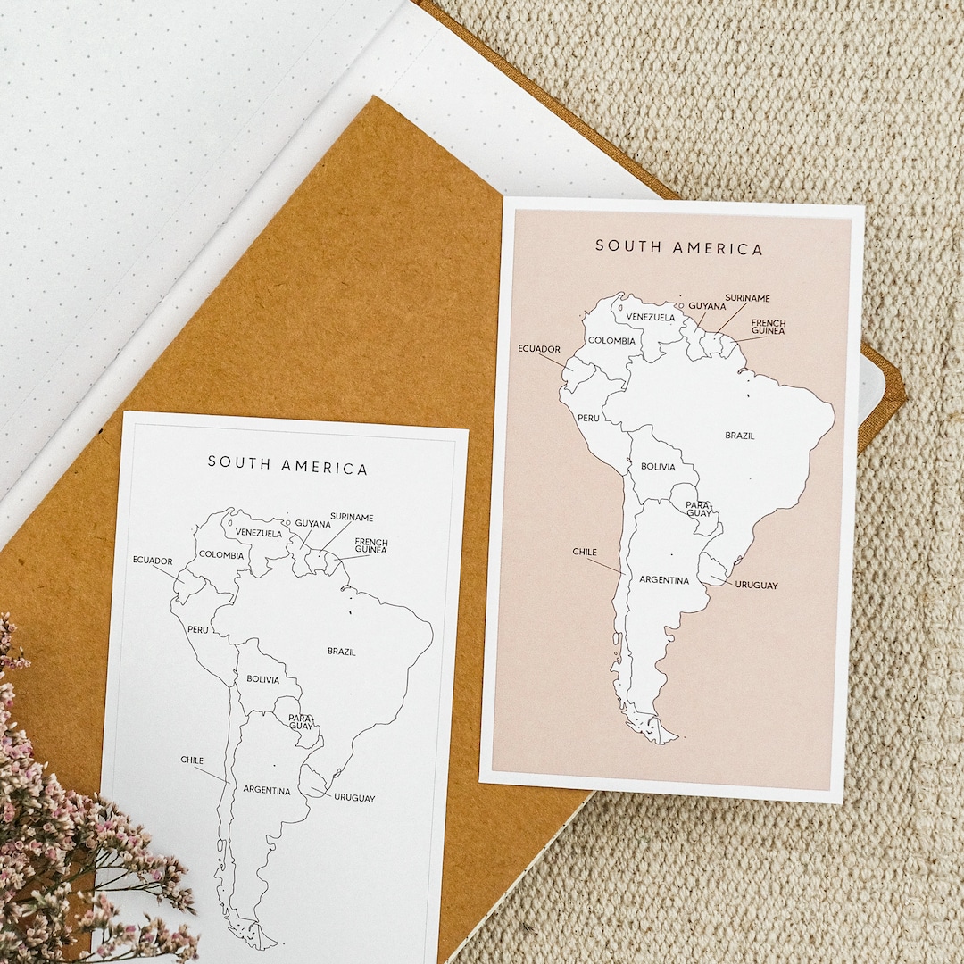South America Map Sticker, Latin America Map, Travel Tracker Map, South ...