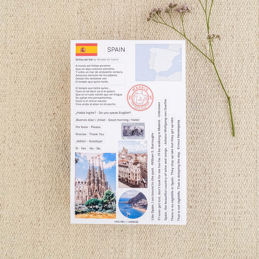Spain Travel Stickers Kit for Travel Journal Spain Stickers Sheet Spain ...