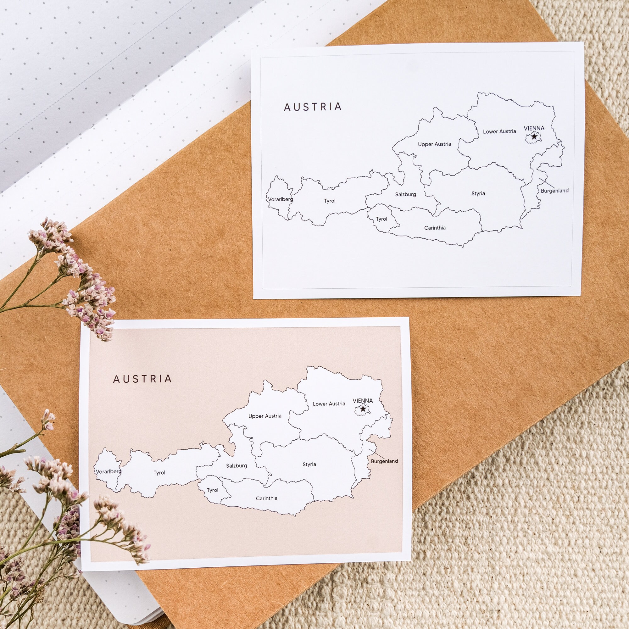 Austria Travel Tracker Map Sticker to Color the Austrian States I've ...