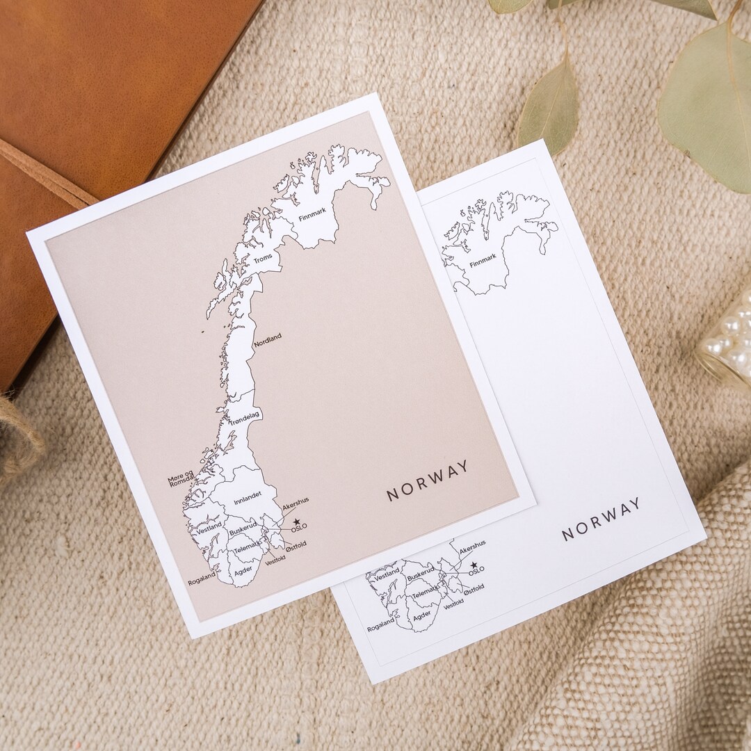 Norway Map Sticker, Map Tracker Sticker, Norway Travel Map Sticker ...