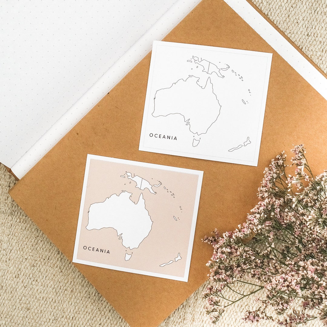 Oceania Color in Map Sticker of Oceania Travel Map Stickers for ...