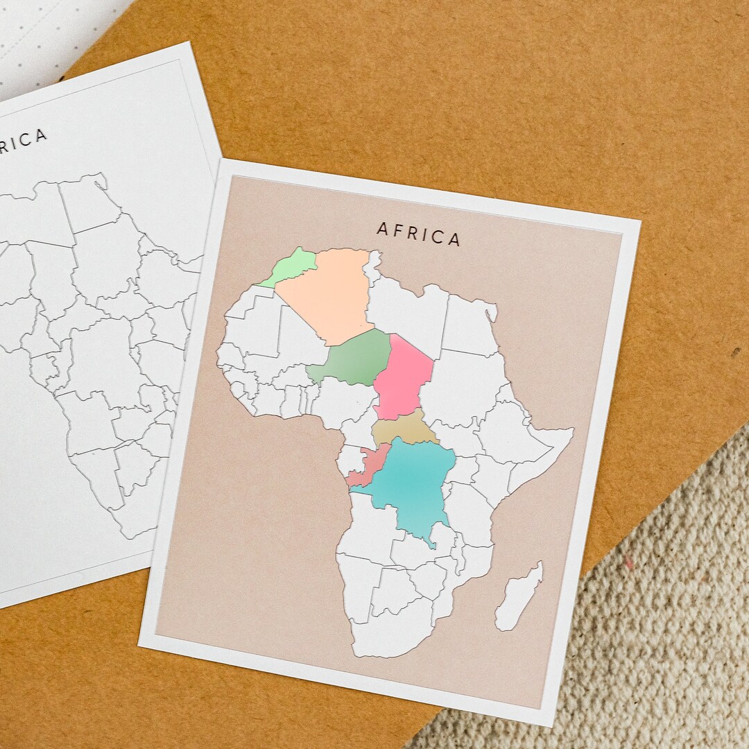 Africa Map Sticker to Track and Color African Countries I've Been To ...