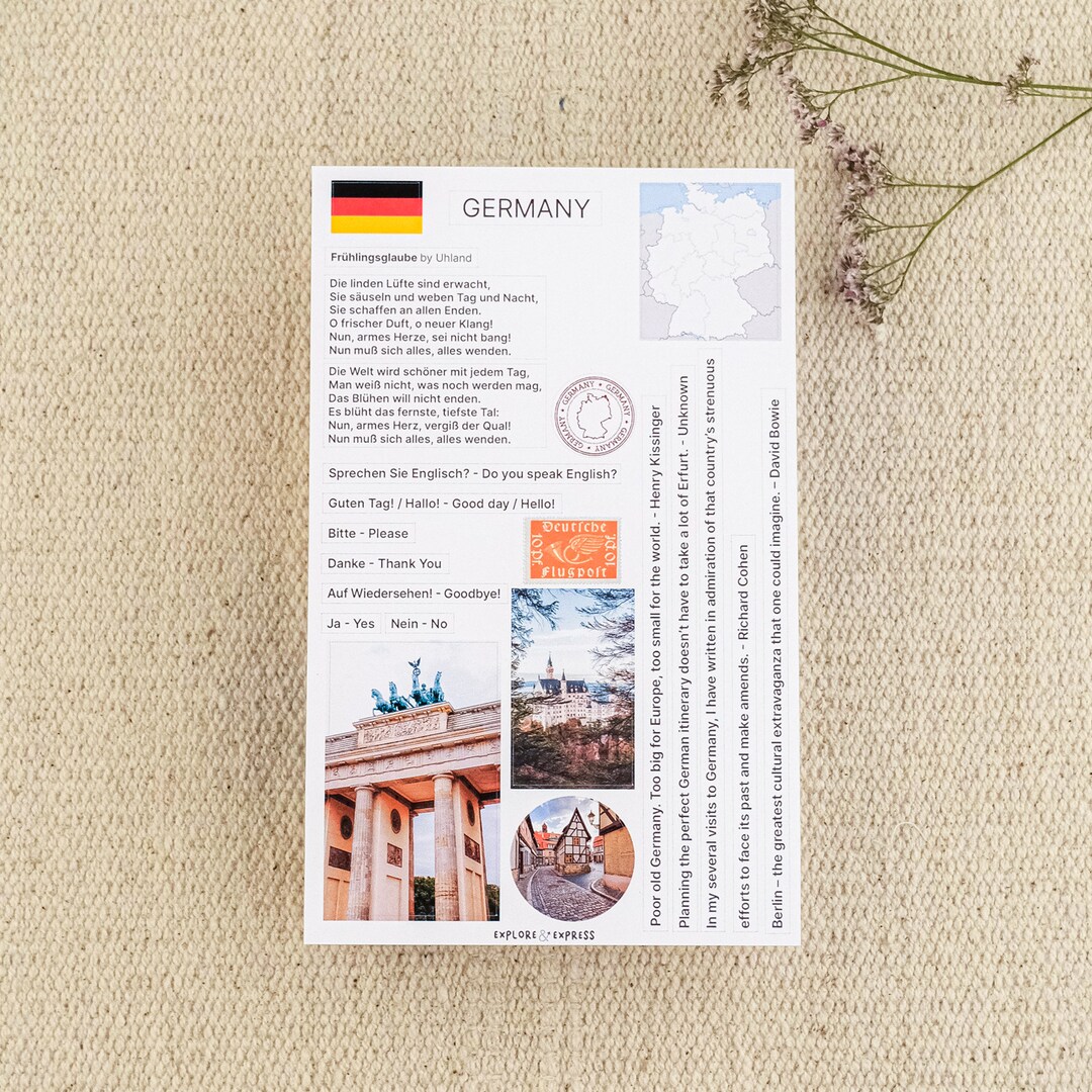 Germany Stickers Kit for Travel Journal Sticker Sheet Germany Travel ...
