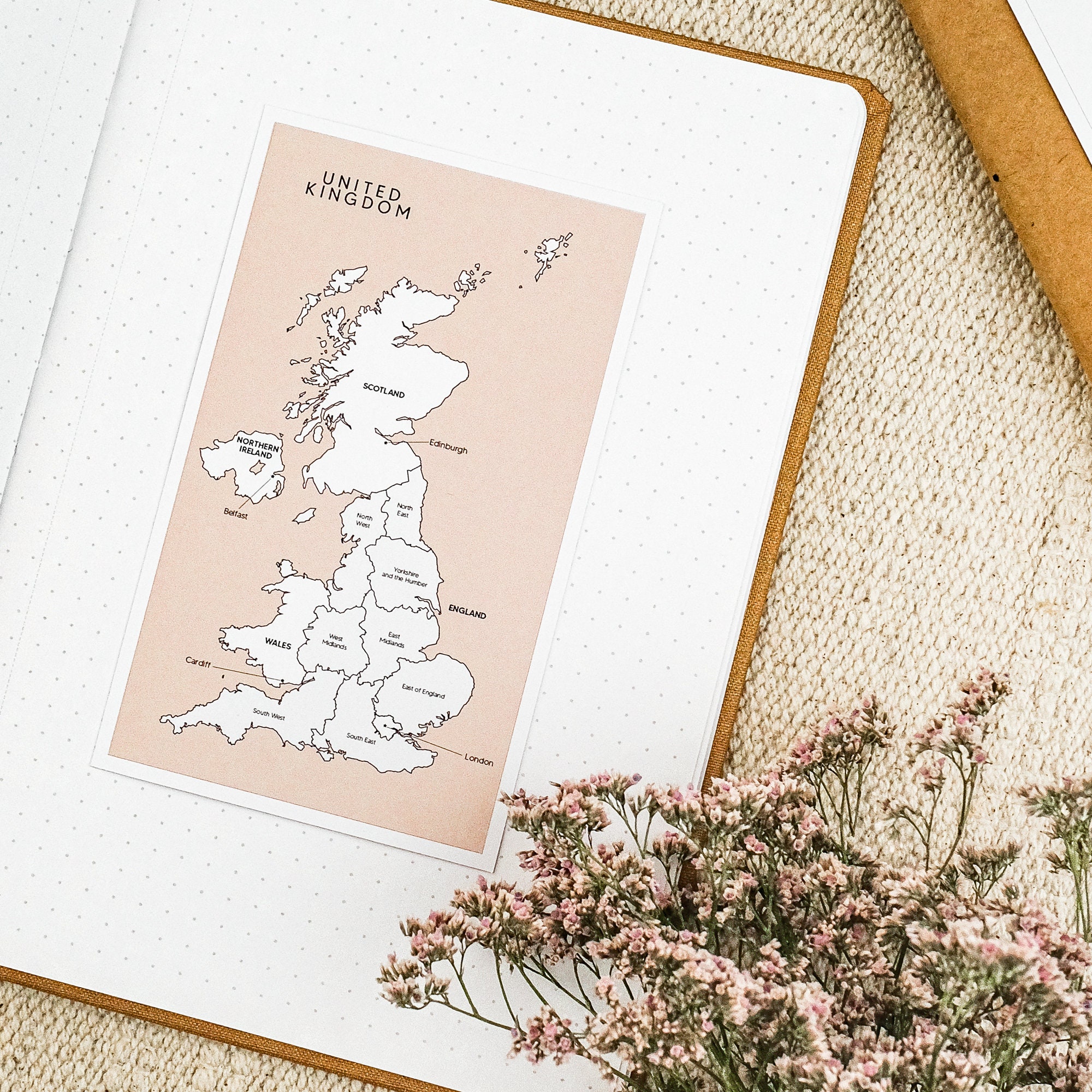 United Kingdom Map Sticker, UK Outline Map, Travel Journal Stickers, UK ...