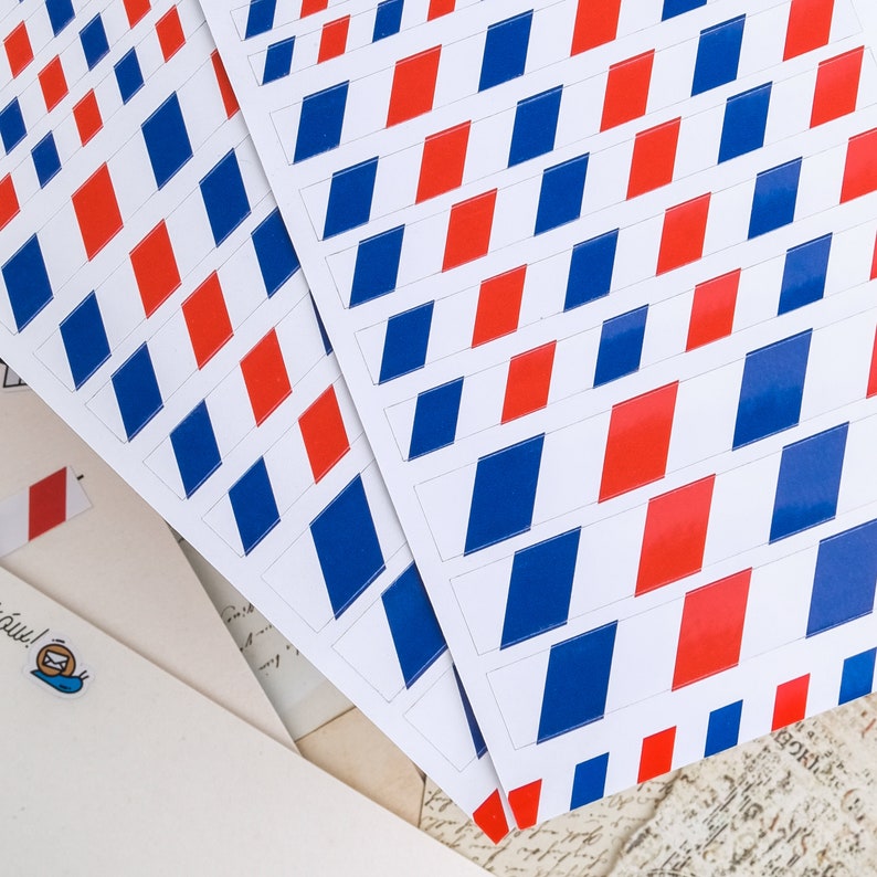 Postcrossing Stripes Stickers, Washi Stripes With Red White Blue ...