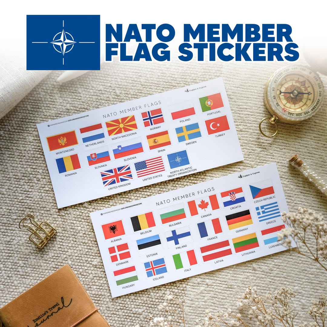 NATO Countries Flag Stickers | NATO Member Country Flags | OTAN Flags ...