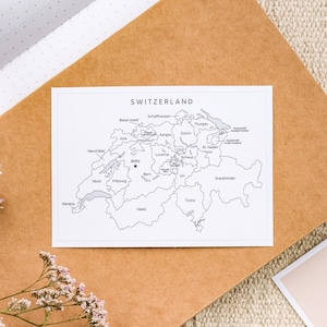 Switzerland Travel Tracker Map Sticker. Coloring Swiss Map Sticker ...