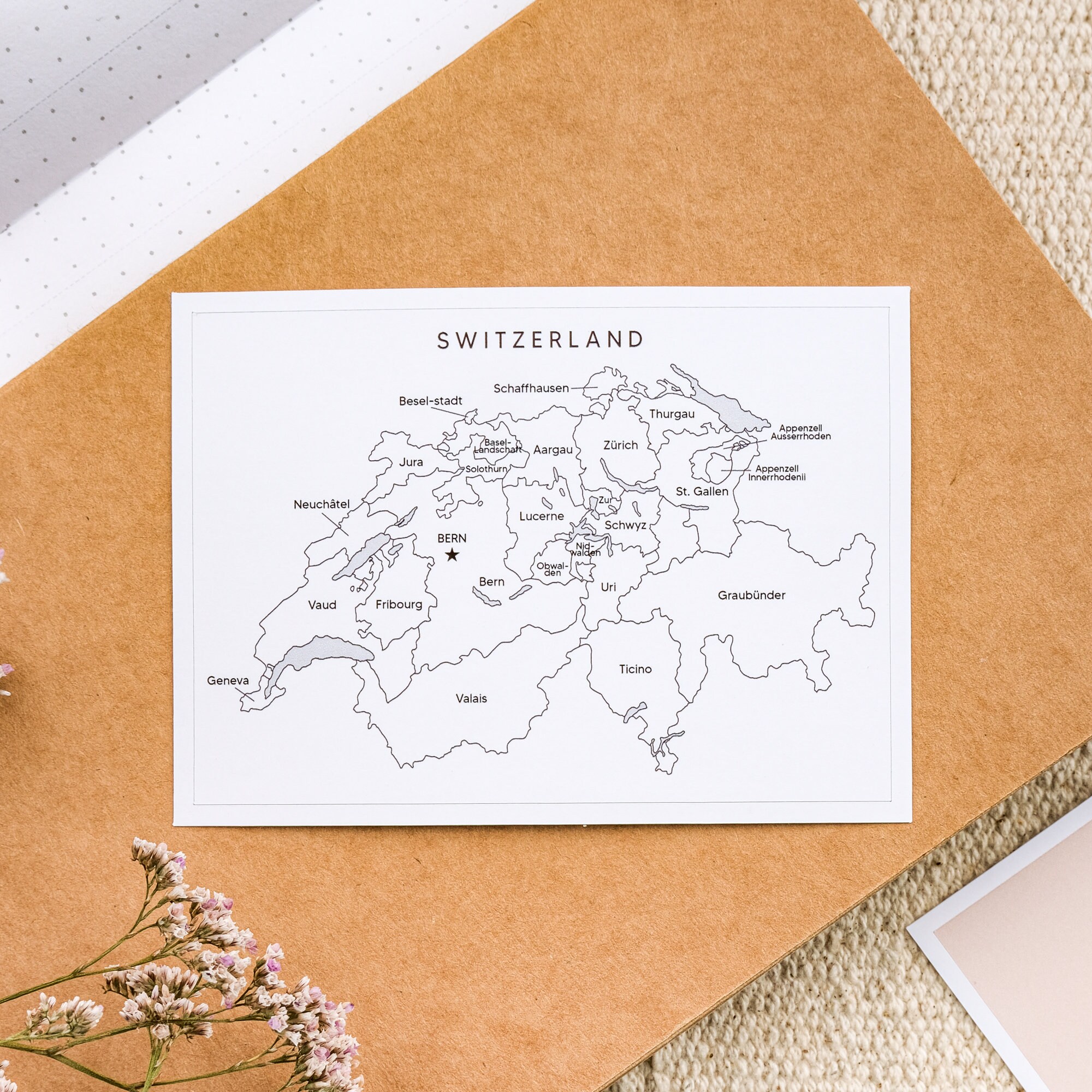 Switzerland Travel Tracker Map Sticker. Coloring Swiss Map Sticker ...