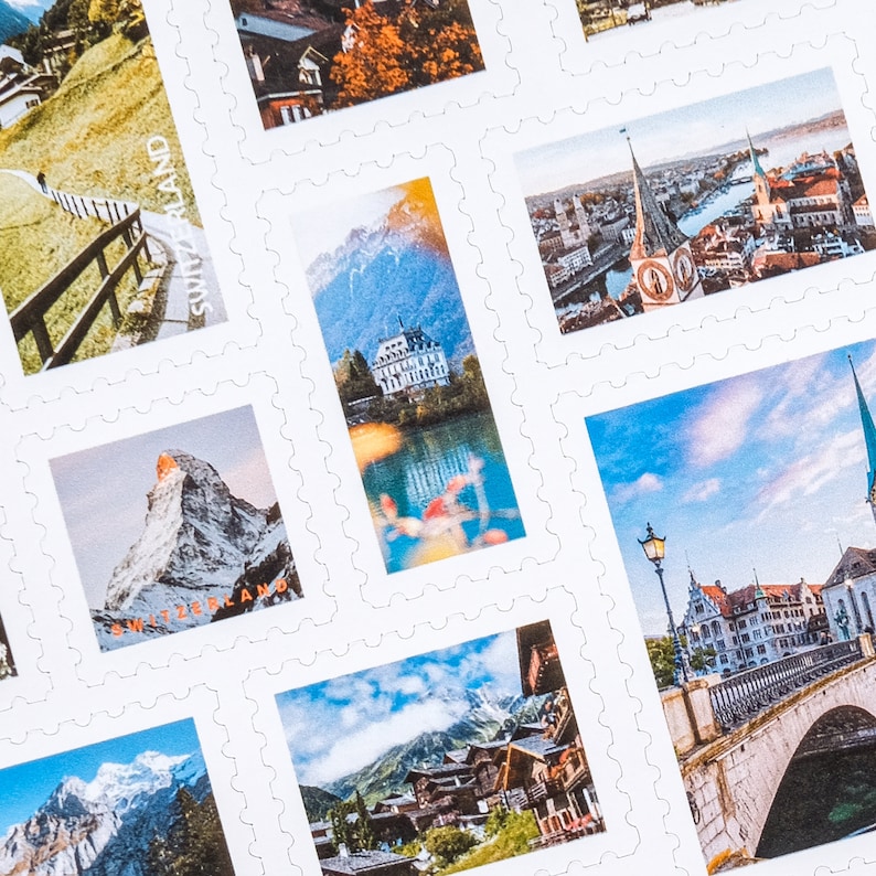 Swiss Stamp Stickers Travel Journal Switzerland Stamps Set Stickers for ...