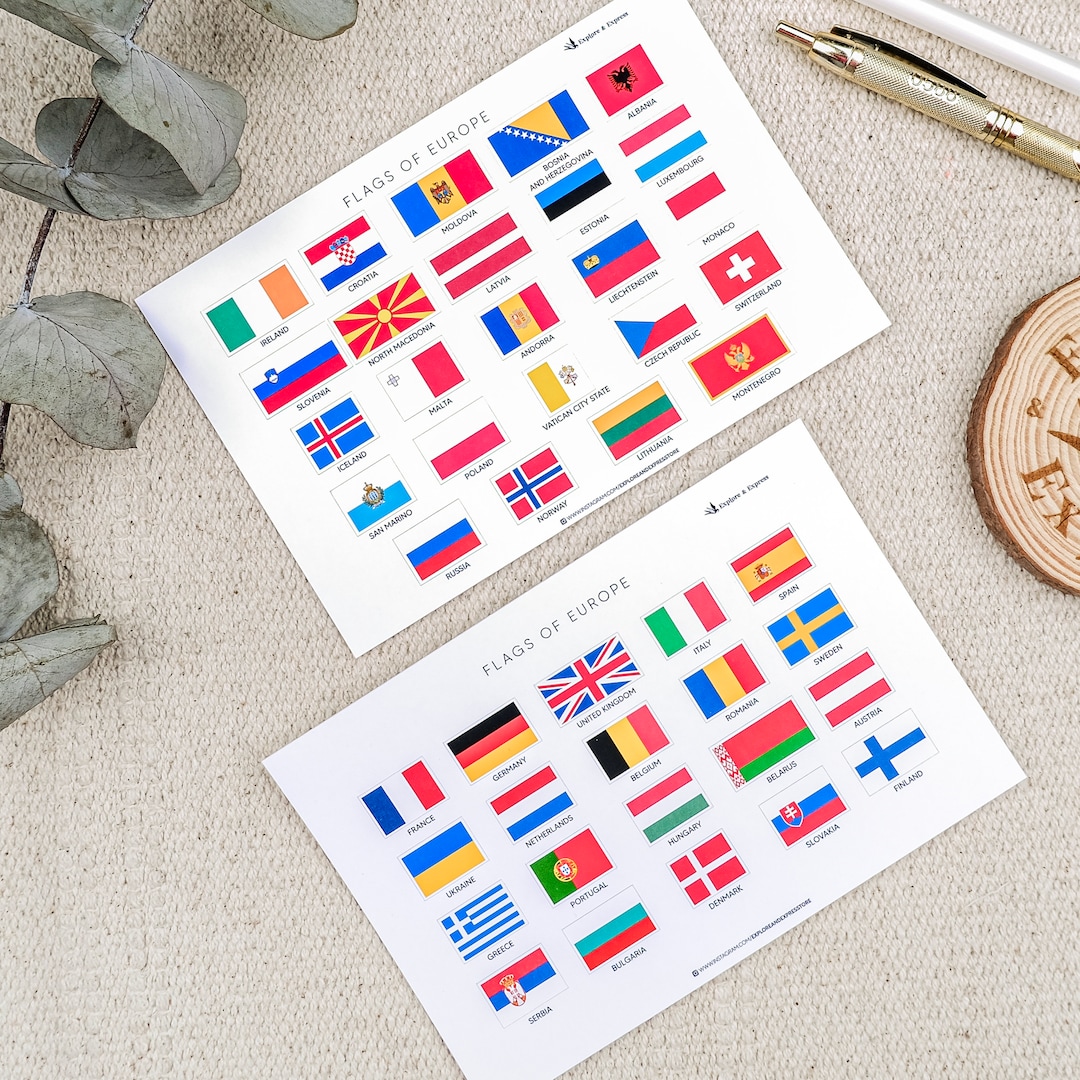 Europe Flag Stickers, Country Flags Stickers, Countries of Europe Flags ...
