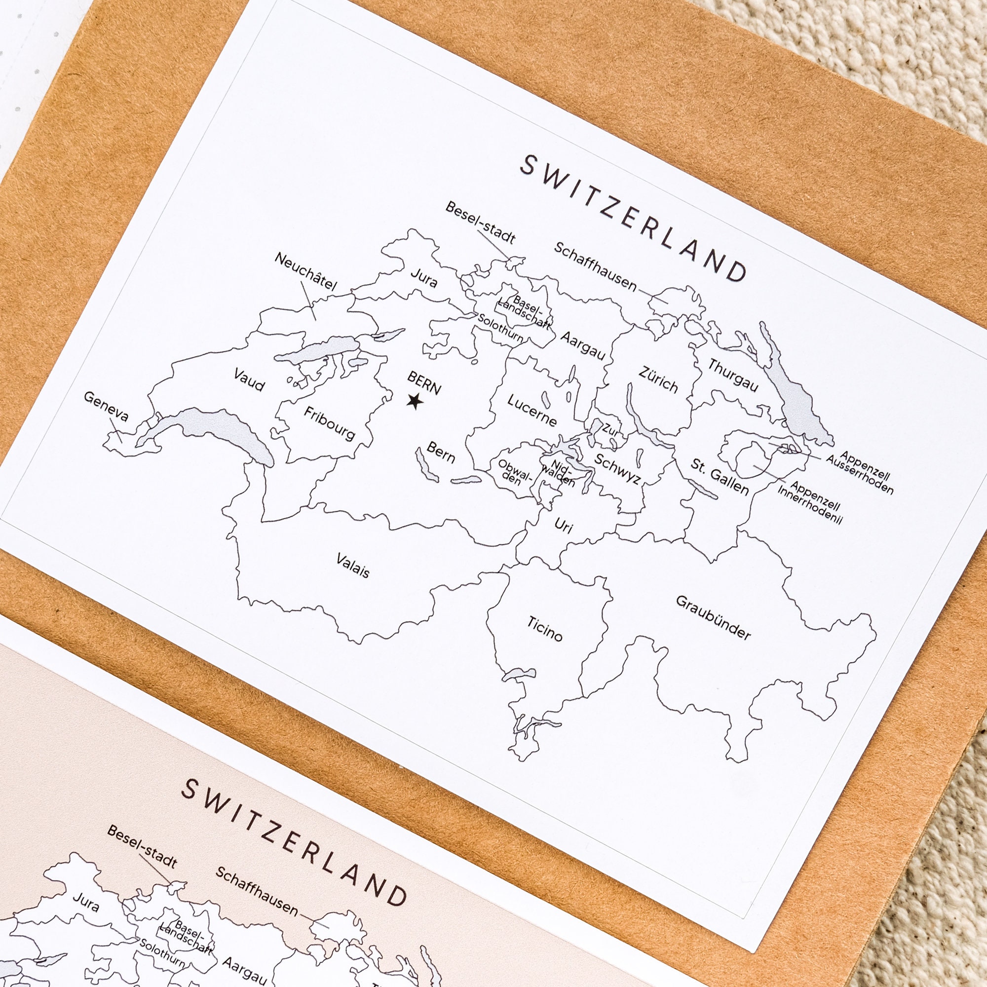 Switzerland Travel Tracker Map Sticker. Coloring Swiss Map Sticker ...