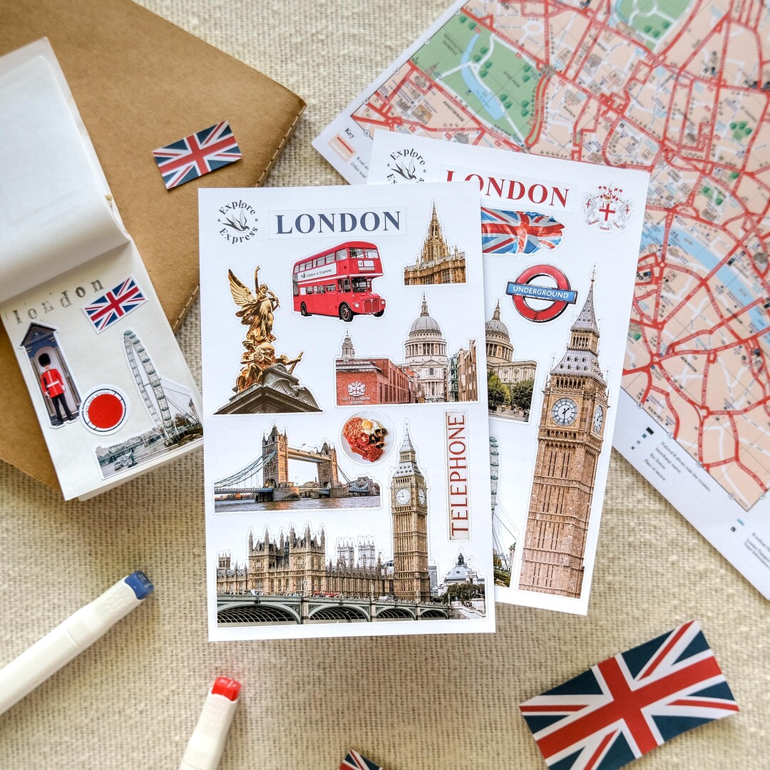 London Stickers - Travel and Landmark Stickers Featuring Big Ben, Tower ...