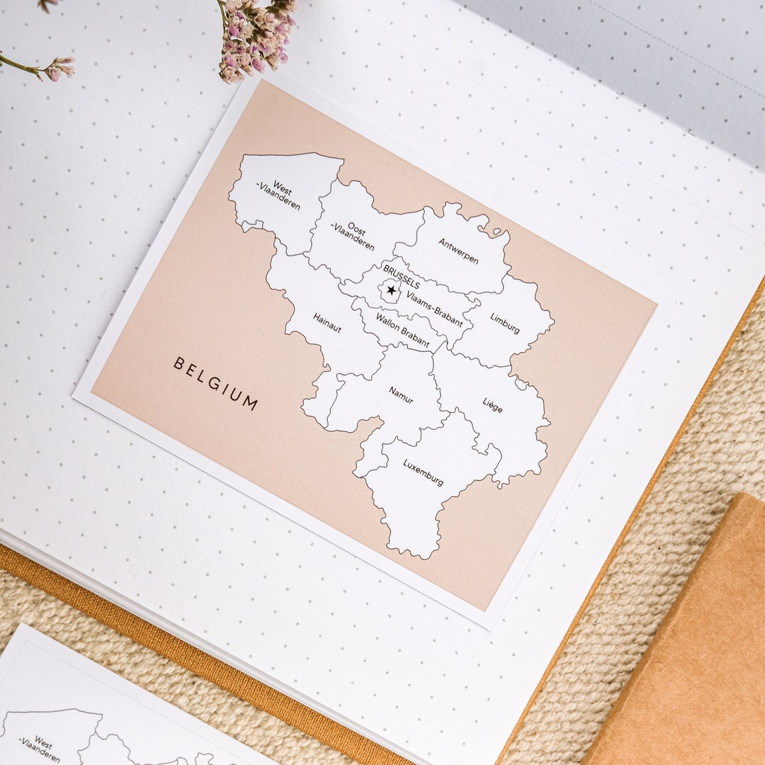 Belgium Travel Tracker Map Sticker Bullet Journal for Travel Planner ...