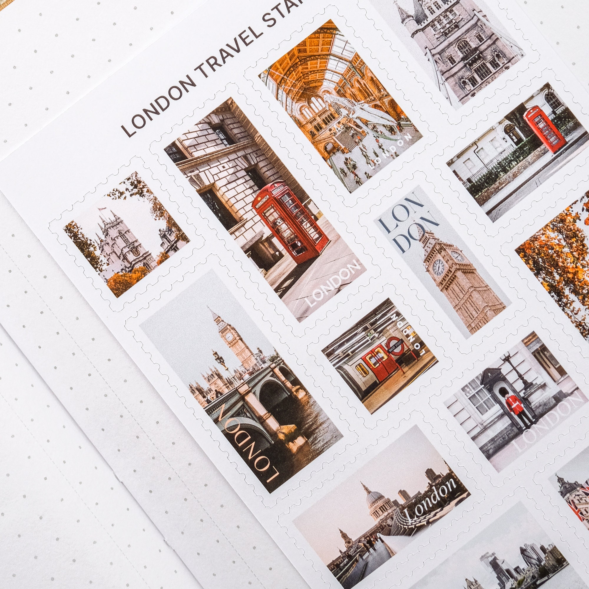 London Postal Stamps Stickers, London Landmarks, London Travel Stickers ...