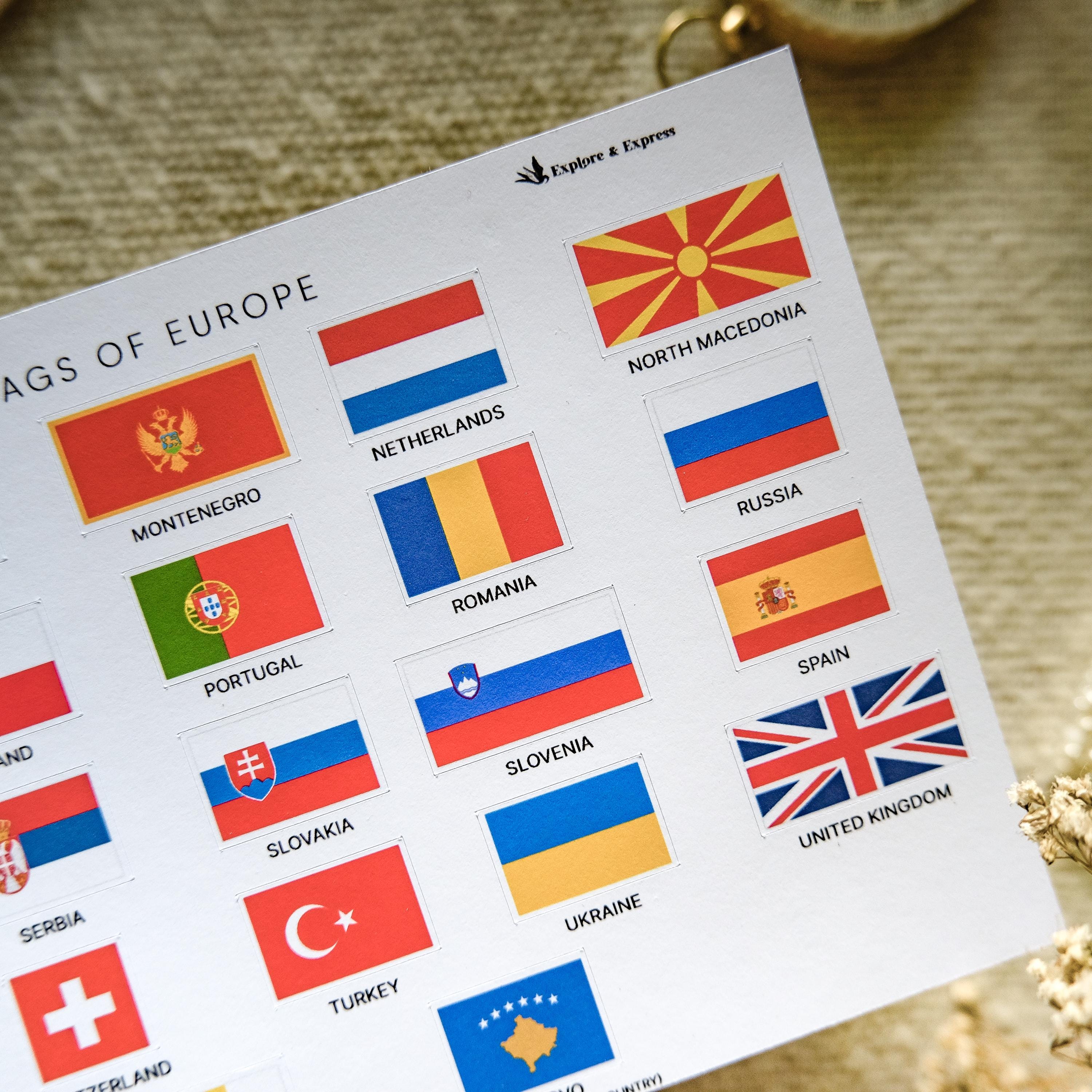 Europe Flag Stickers, Country Flags Stickers, Countries of Europe Flags ...