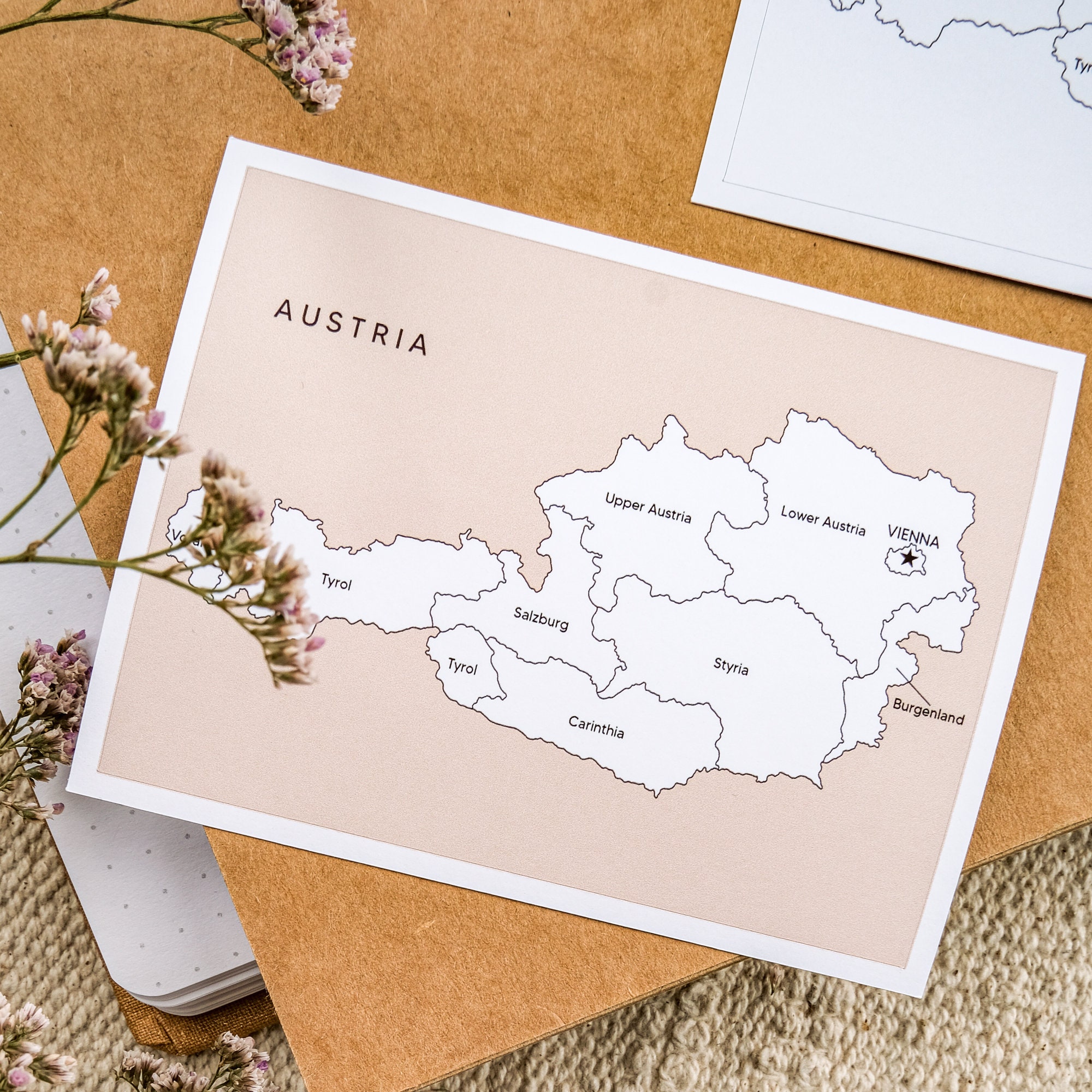 Austria Travel Tracker Map Sticker to Color the Austrian States I've ...