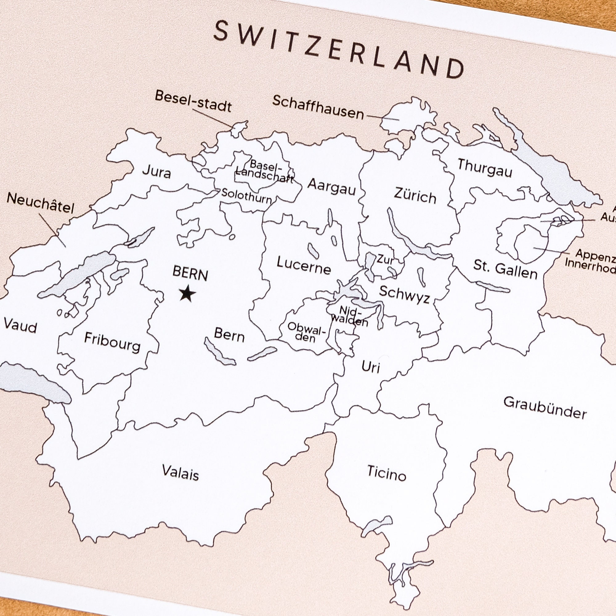 Switzerland Travel Tracker Map Sticker. Coloring Swiss Map Sticker ...