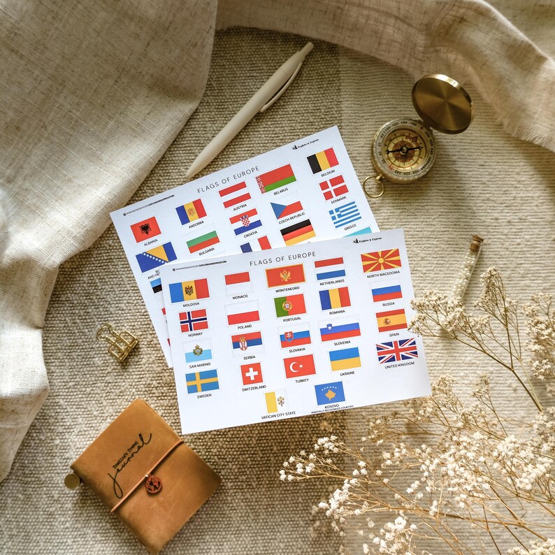 Europe Flag Stickers, Country Flags Stickers, Countries of Europe Flags ...