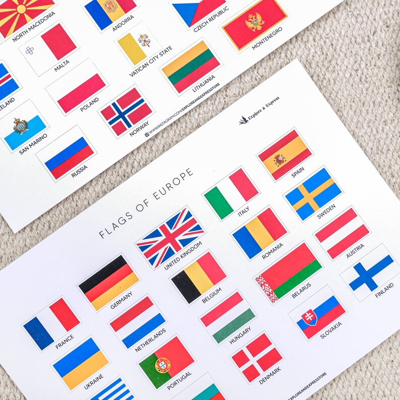 Europe Flag Stickers, Country Flags Stickers, Countries of Europe Flags ...