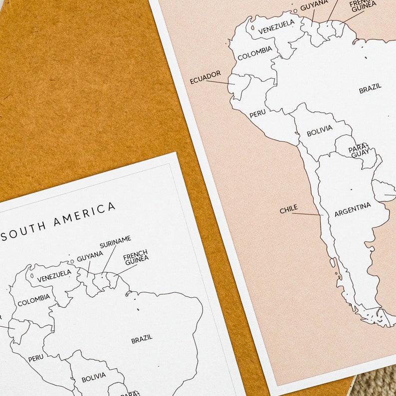 South America Map Sticker, Latin America Map, Travel Tracker Map, South ...