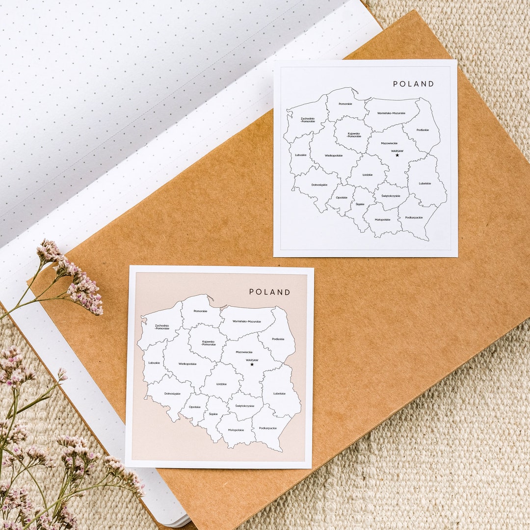 Poland Map Travel Tracker Sticker With Polish Provinces to Track Places ...