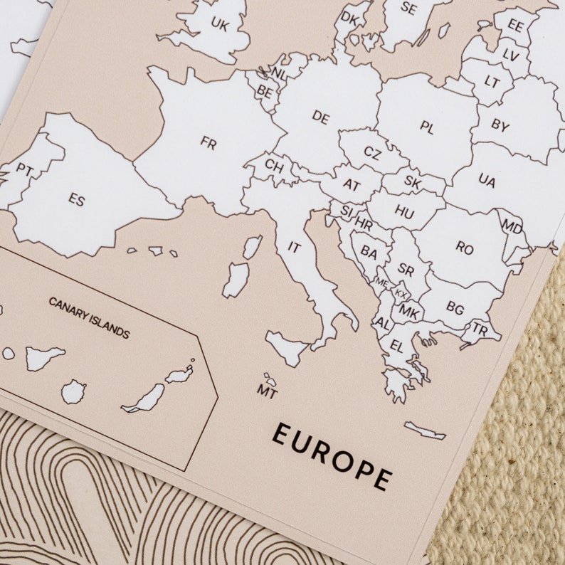 Map of Europe Sticker to Color Visited Countries Map Europe Travel ...