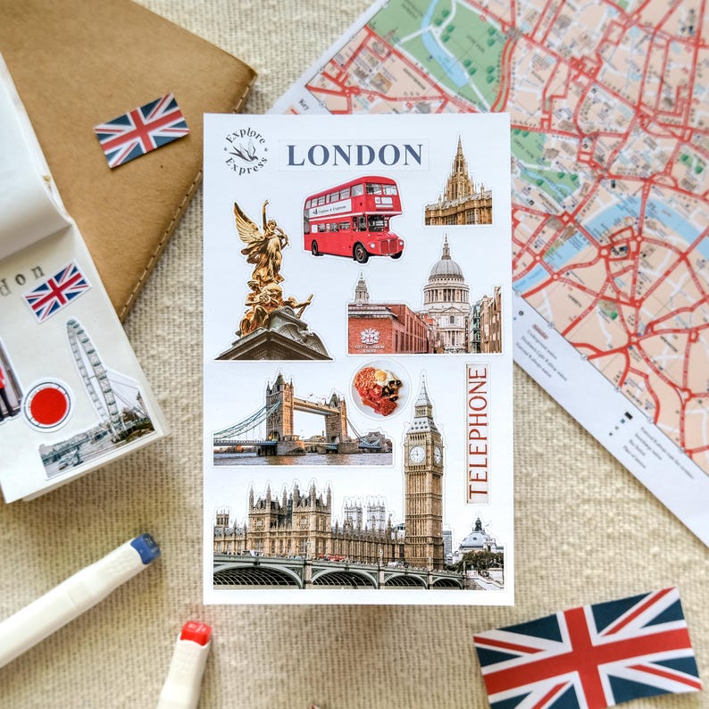 London Stickers - Travel and Landmark Stickers Featuring Big Ben, Tower ...