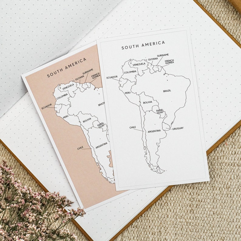 South America Map Sticker, Latin America Map, Travel Tracker Map, South ...