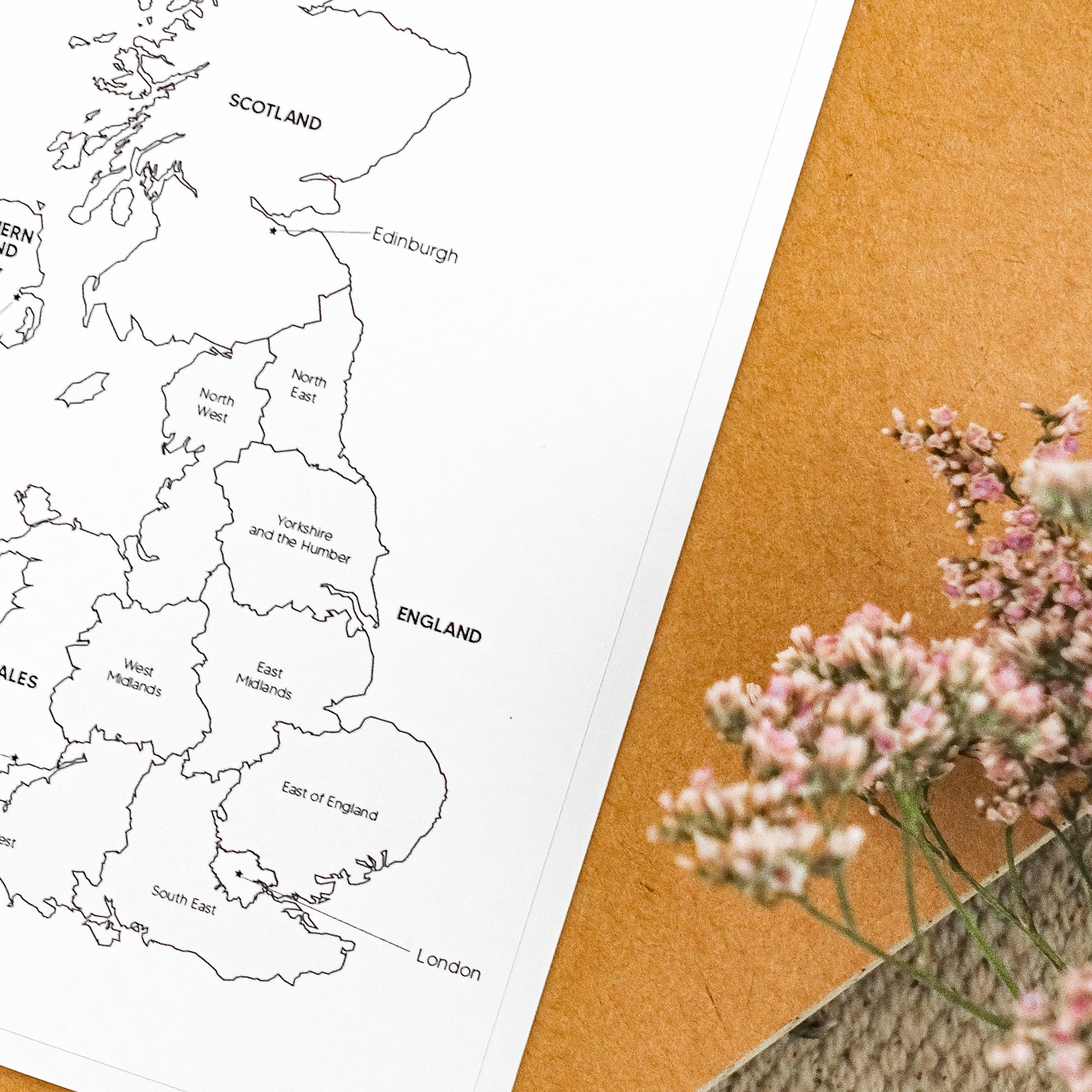 United Kingdom Map Sticker, UK Outline Map, Travel Journal Stickers, UK ...